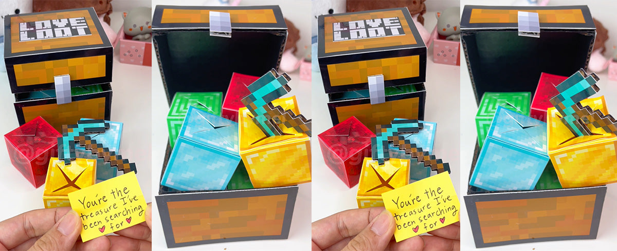FREE Minecraft Chest Template with Mini Notes – Gifty by Mel