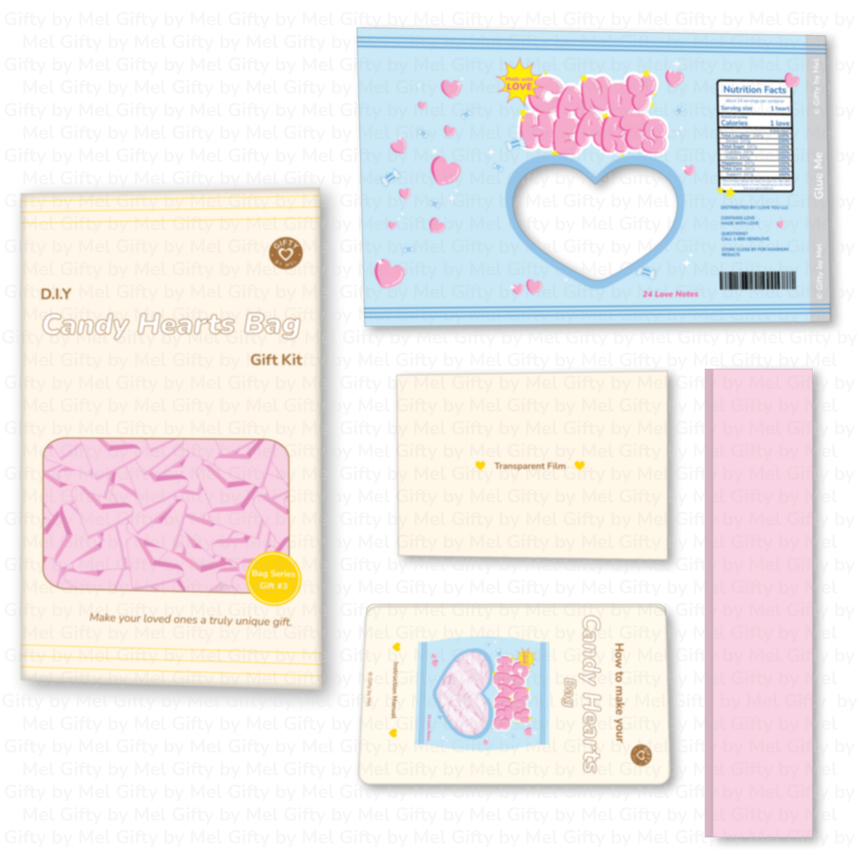 Gifty by Mel | DIY Candy Hearts Bag Gift Kit